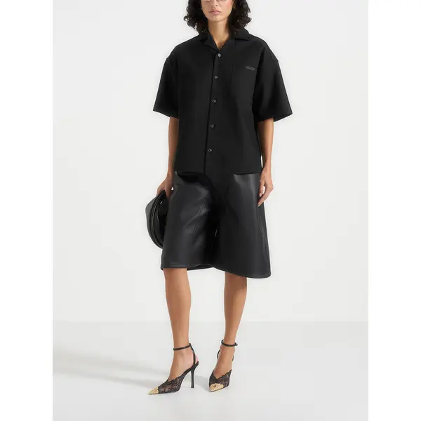 Manière De Voir Signature Twill Boxy Shirt - Black