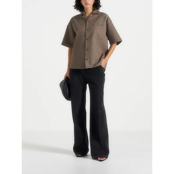 Manière De Voir Signature Twill Boxy Shirt - Olive