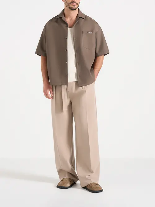 Manière De Voir Signature Twill Boxy Shirt - Olive
