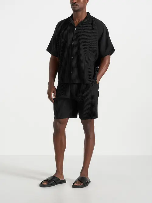 Manière De Voir Drew Pleated Shorts - Black