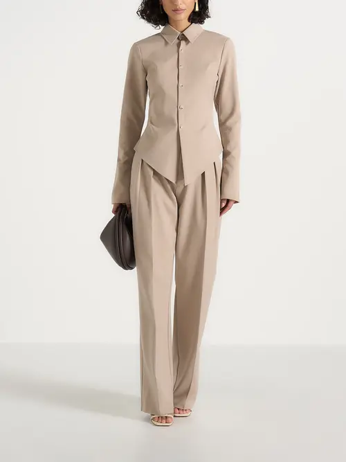 Manière De Voir Maniere De Voir Tailored Fitted Shirt With Pointed Hem