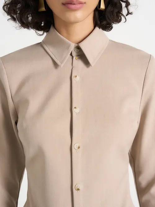 Manière De Voir Maniere De Voir Tailored Fitted Shirt With Pointed Hem