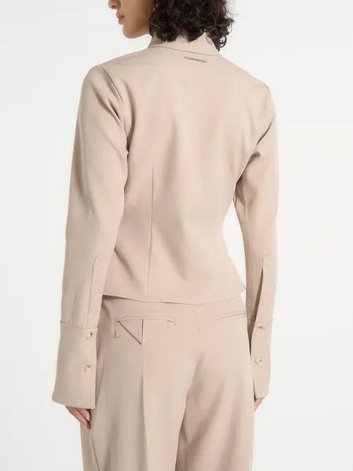Manière De Voir Maniere De Voir Tailored Fitted Shirt With Pointed Hem