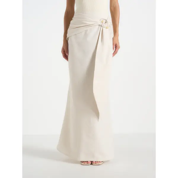 Manière De Voir Maniere De Voir Asymmetric Wrap Maxi Skirt - Natural