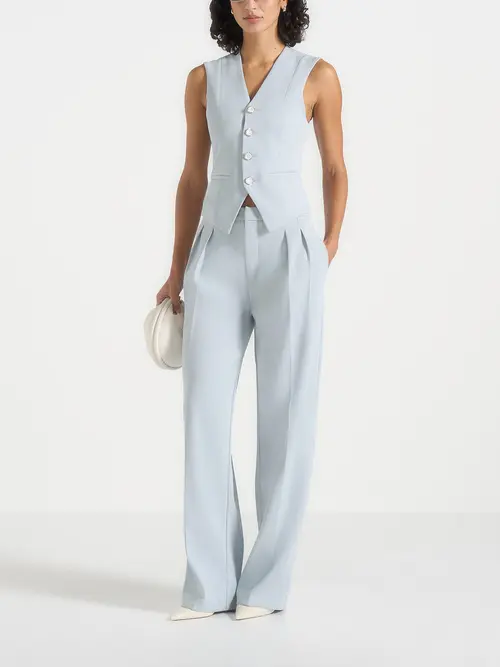 Manière De Voir Tailored Cinched Waistcoat - Light Blue