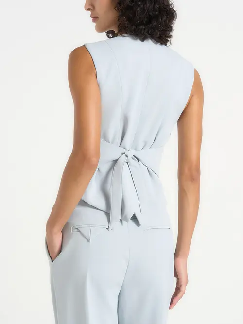 Manière De Voir Tailored Cinched Waistcoat - Light Blue