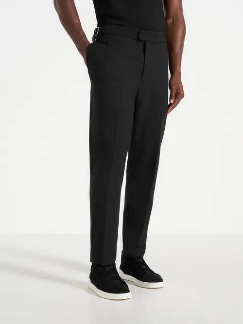 Manière De Voir Hubert Slim Fit Pleated Trousers - Black