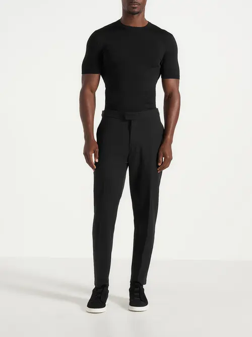 Manière De Voir Hubert Slim Fit Pleated Trousers - Black