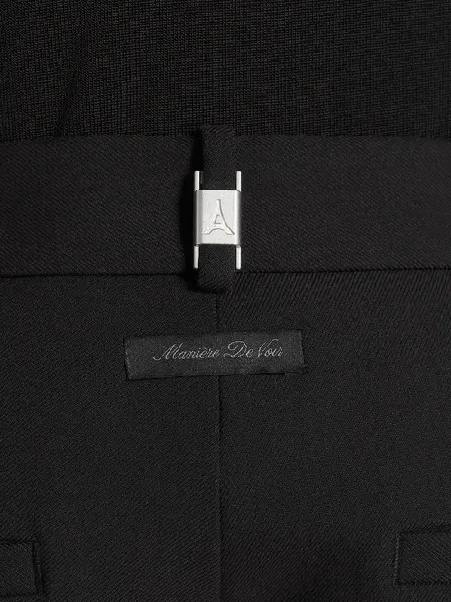 Manière De Voir Hubert Slim Fit Pleated Trousers - Black