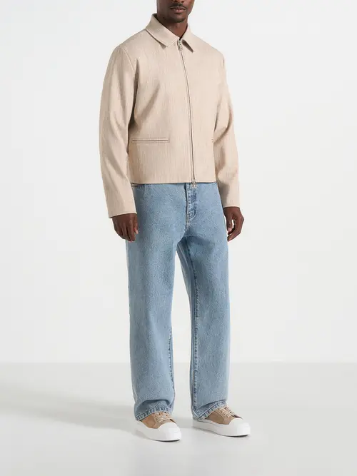 Manière De Voir Amir Boxy Harrington Jacket - Beige