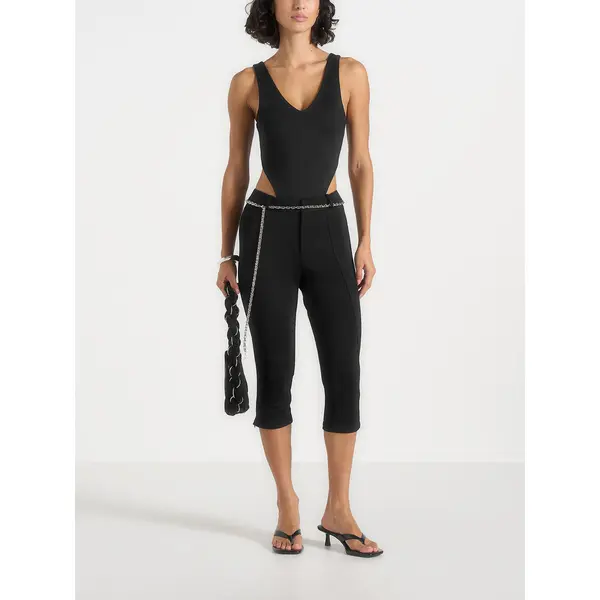 Manière De Voir Capri Leggings With Eiffel Detail - Black