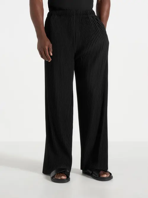 Manière De Voir Pleated Wide Leg Pants - Black