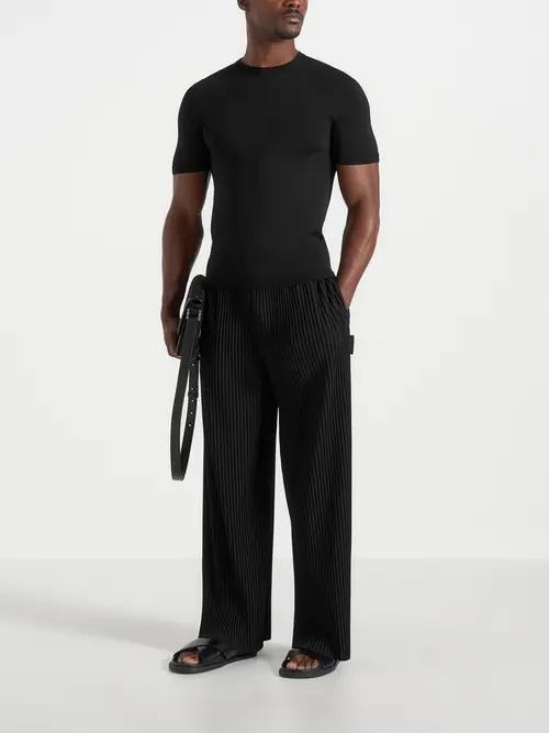 Manière De Voir Pleated Wide Leg Pants - Black