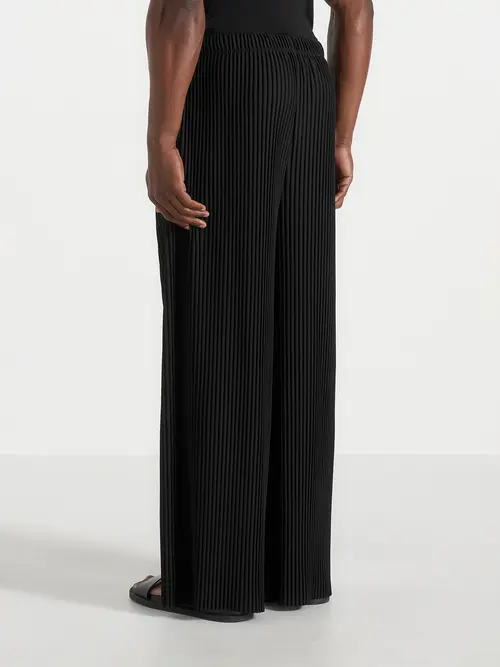 Manière De Voir Pleated Wide Leg Pants - Black