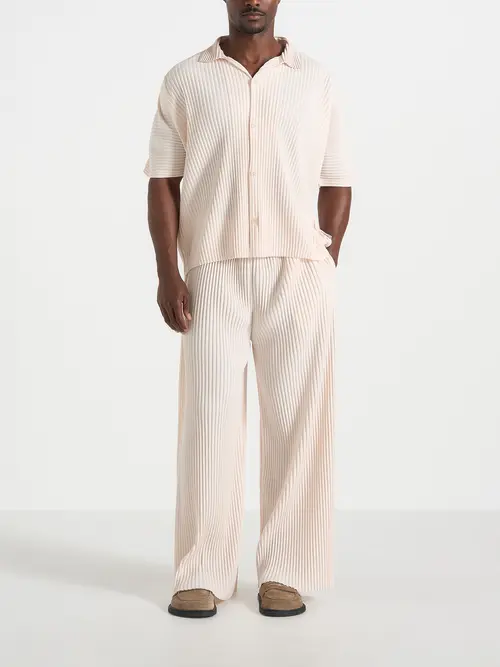 Manière De Voir Pleated Wide Leg Pants - Cream