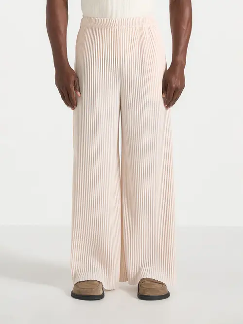 Manière De Voir Pleated Wide Leg Pants - Cream