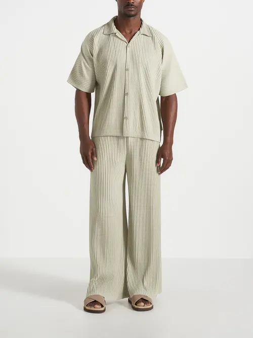 Manière De Voir Pleated Wide Leg Pants - Sage