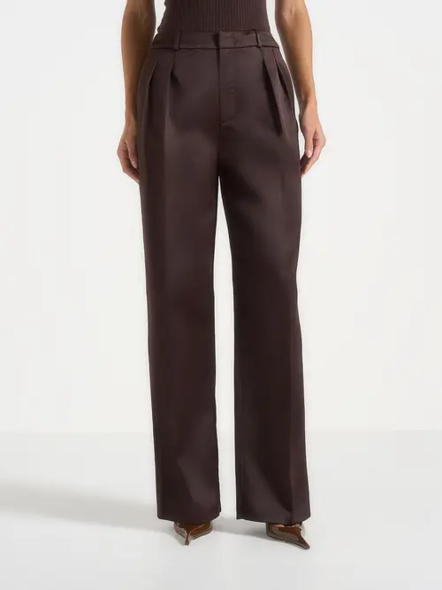Manière De Voir Julie Satin Wide-leg Tailored Trousers