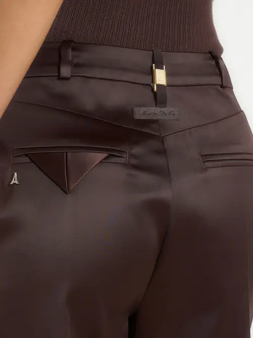Manière De Voir Julie Satin Wide-leg Tailored Trousers