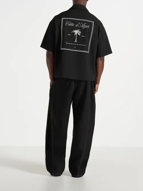 Manière De Voir Boxy Shirt With Embroidered Detail - Black