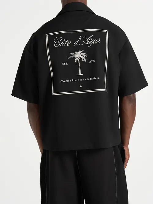 Manière De Voir Boxy Shirt With Embroidered Detail - Black
