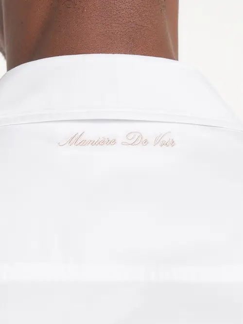 Manière De Voir Valen Embroidered Closure Long Sleeve Shirt
