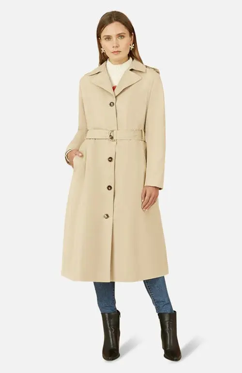 YUMI Belted Trench Coat - Brown