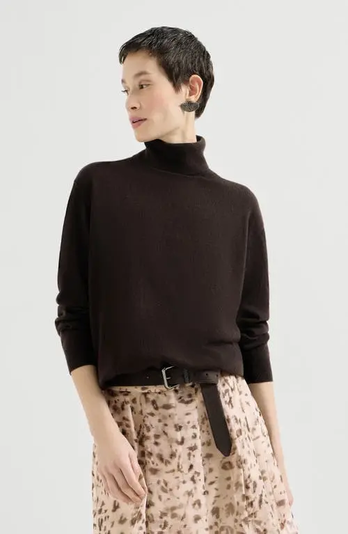 Brunello Cucinelli Cashmere Turtleneck Sweater With Monili