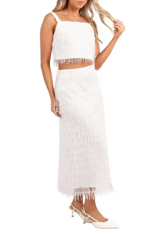 PETAL & PUP Allure Sequin Tassel Crop Top & Skirt Set