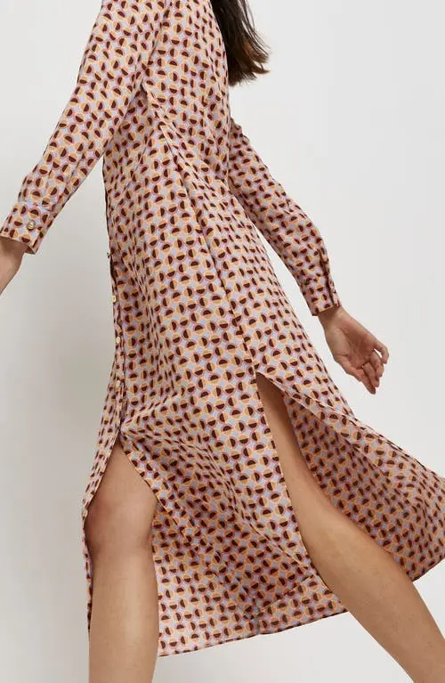 RIVER ISLAND Geometric Print Midi Shirtdress