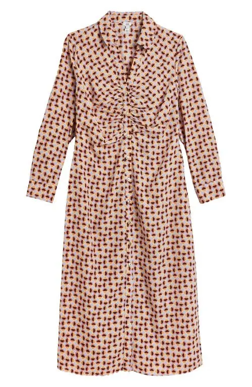 RIVER ISLAND Geometric Print Midi Shirtdress