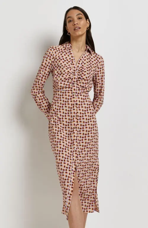 RIVER ISLAND Geometric Print Midi Shirtdress