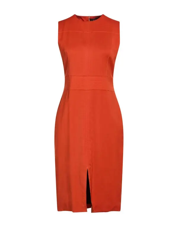 MOORER Midi Dress In Rust Cashmere
