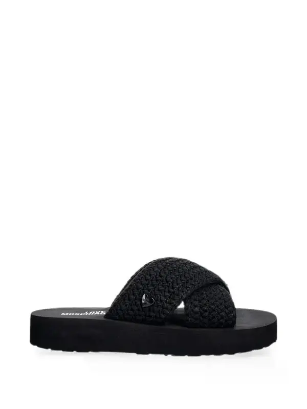 Moschino Woven Crossover Sandals