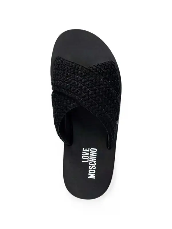 Moschino Woven Crossover Sandals