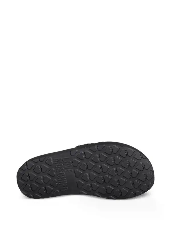 Moschino Woven Crossover Platform Sandals