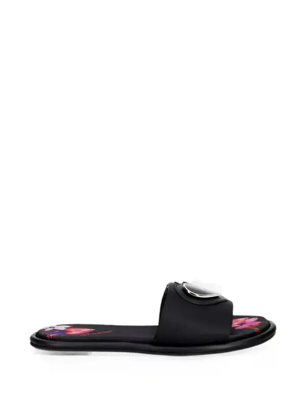 Moschino Heart-plaque Sandals - Black