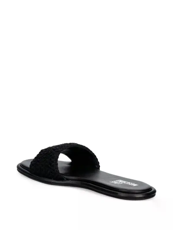 Moschino Woven Heart Plaque Slides