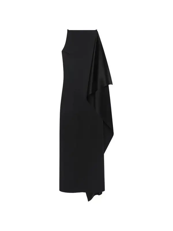 COURREGES Draped Satin Midi Dress
