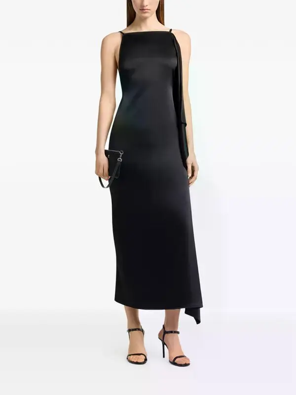 COURREGES Draped Satin Midi Dress