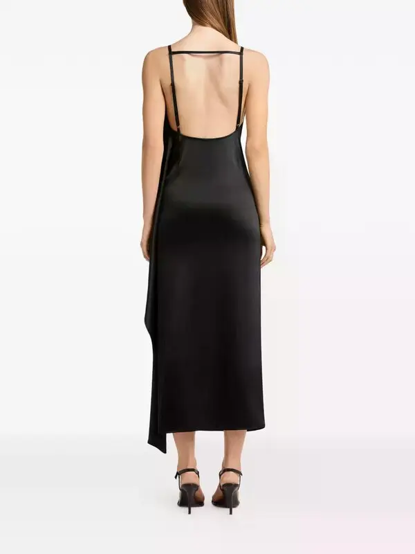 COURREGES Draped Satin Midi Dress