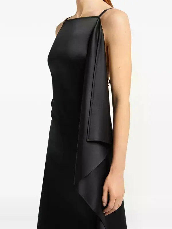COURREGES Draped Satin Midi Dress