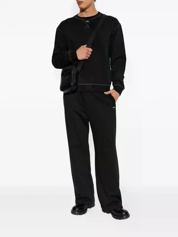 DIESEL® Logo Plaque Topstitched Sweatshirt