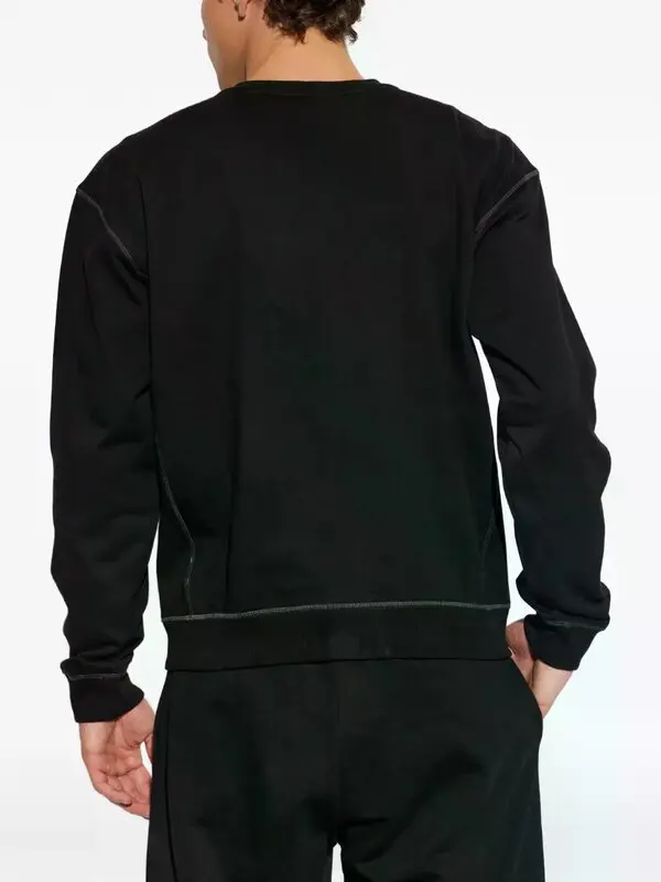 DIESEL® Logo Plaque Topstitched Sweatshirt