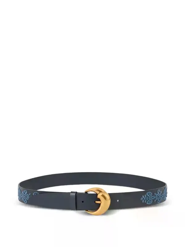 Etro Leather Belt With Embroidered Motif