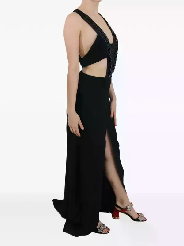 John Richmond Crystal-embellished Cut-out Maxi Dress