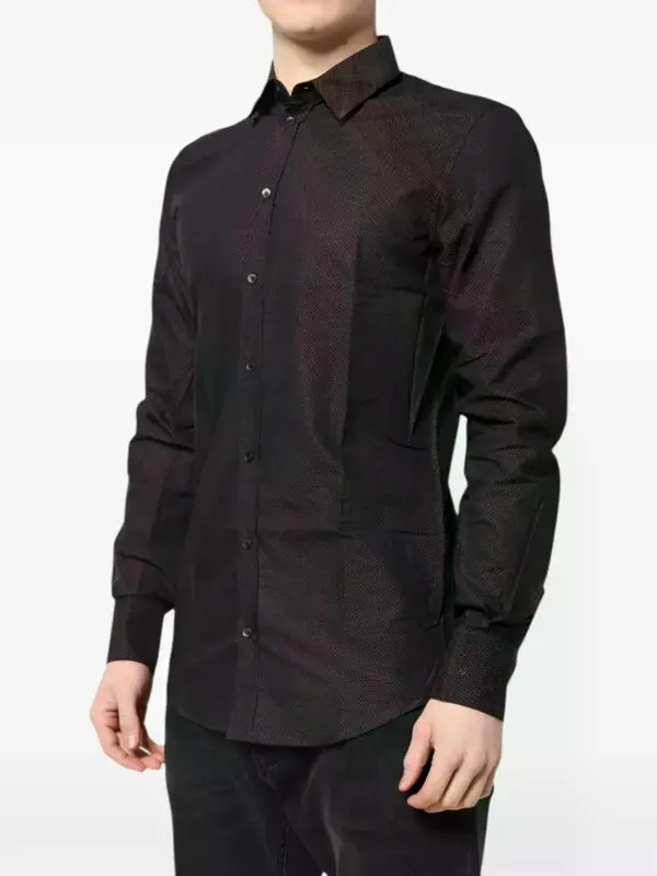 Dolce & Gabbana Dot-pattern Long-sleeve Shirt - Brown