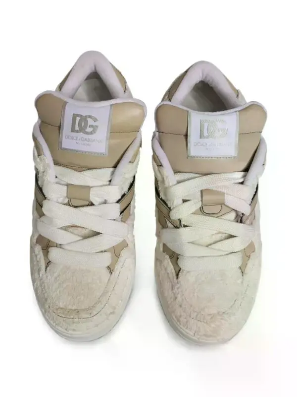 Dolce & Gabbana Faux-shearling Low-top Sneakers