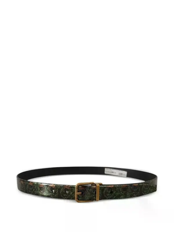 Dolce & Gabbana Peacock-print Leather Belt