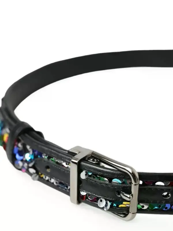 Dolce & Gabbana Sequin-embellished Leather Belt